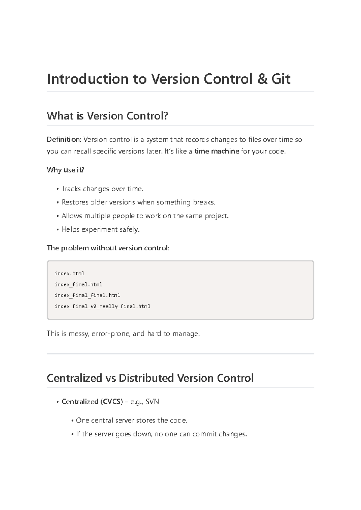 Git+Handbook: Essential Notes on Version Control and Git Basics - Studocu