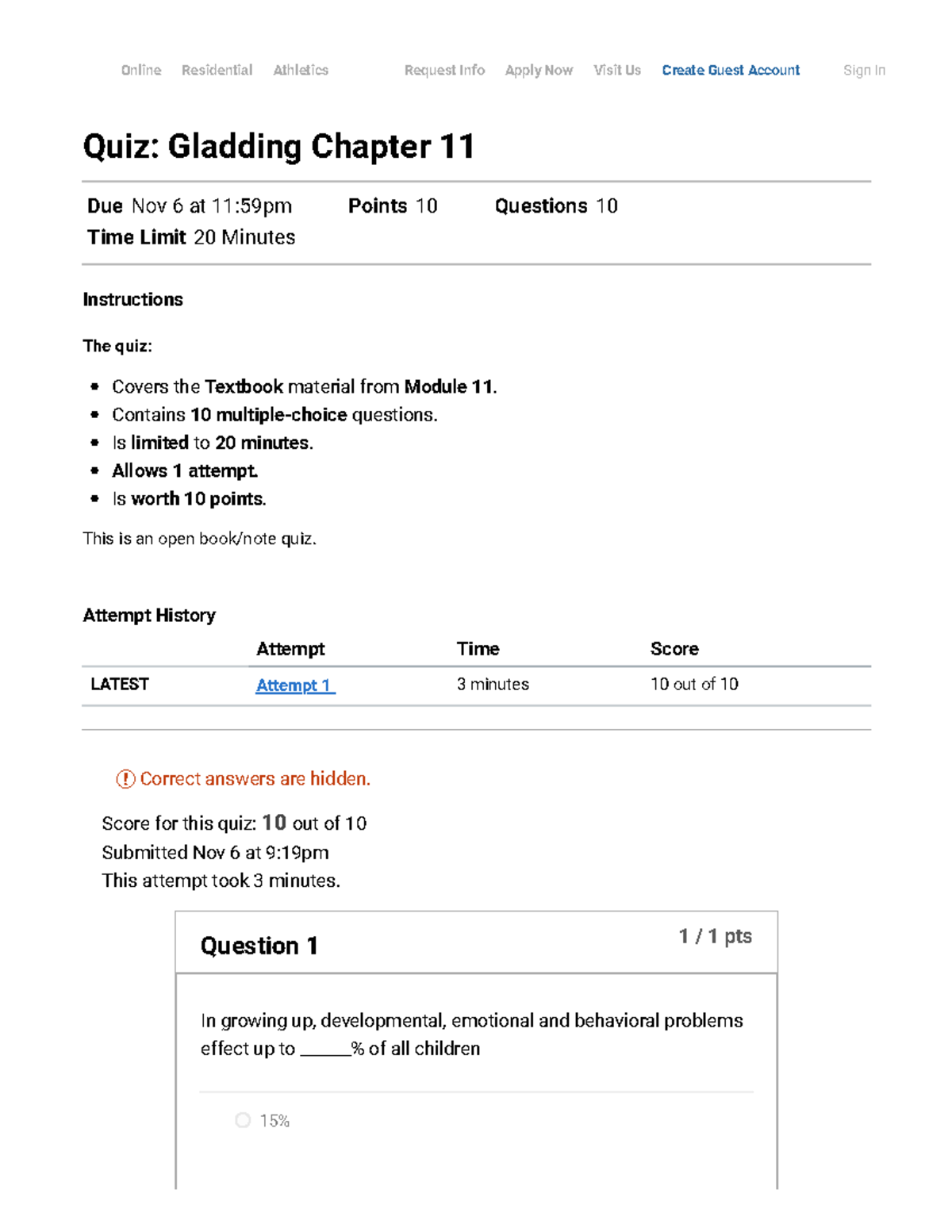 Gladding Chapter 11 Quiz Details and Answers - Studocu