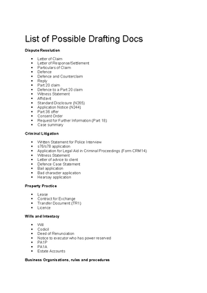 SQE 2 Legal Drafting - Studocu