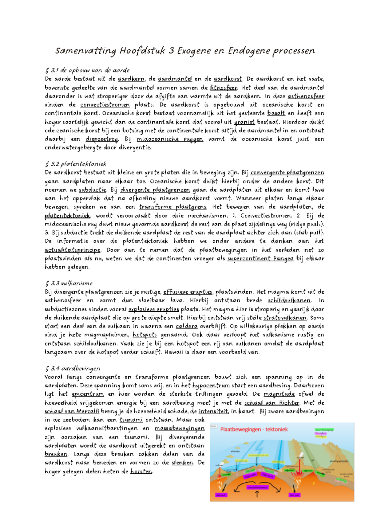 Samenvatting Hoofdstuk 3: Exogene en Endogene Processen in de Aarde ...
