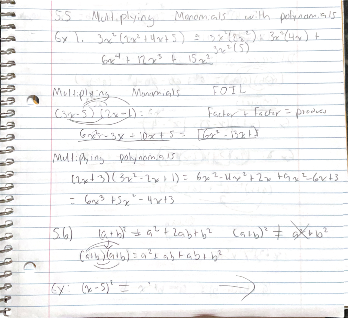 5.5 -5.6 multiplying monomials with polynomials - 5 Multiplying ...