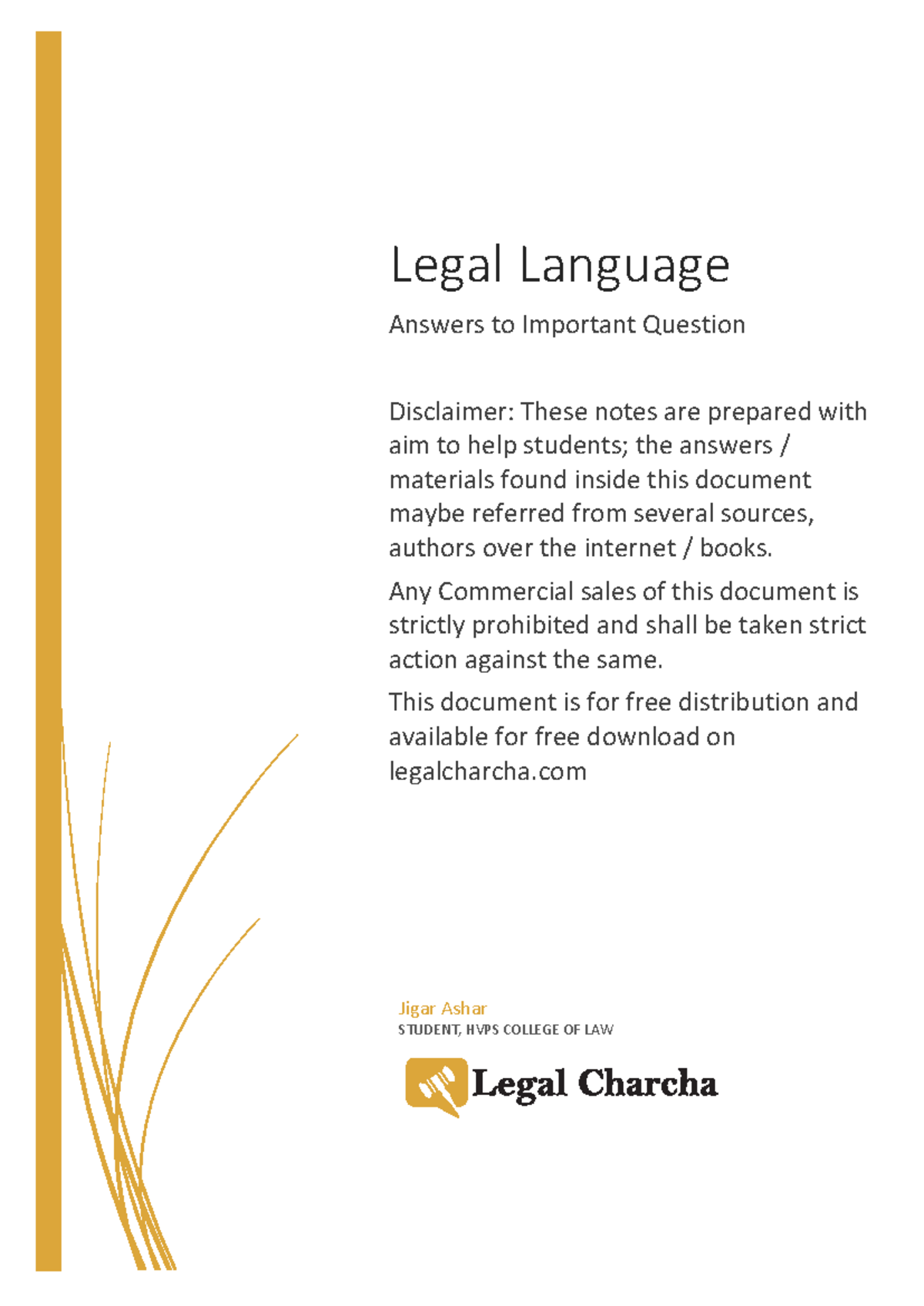 Legal Language Notes for Module 1: Legal Concepts and Maxims - Studocu
