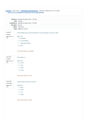 [Solved] A network protocol defines the way devices attached to a ...