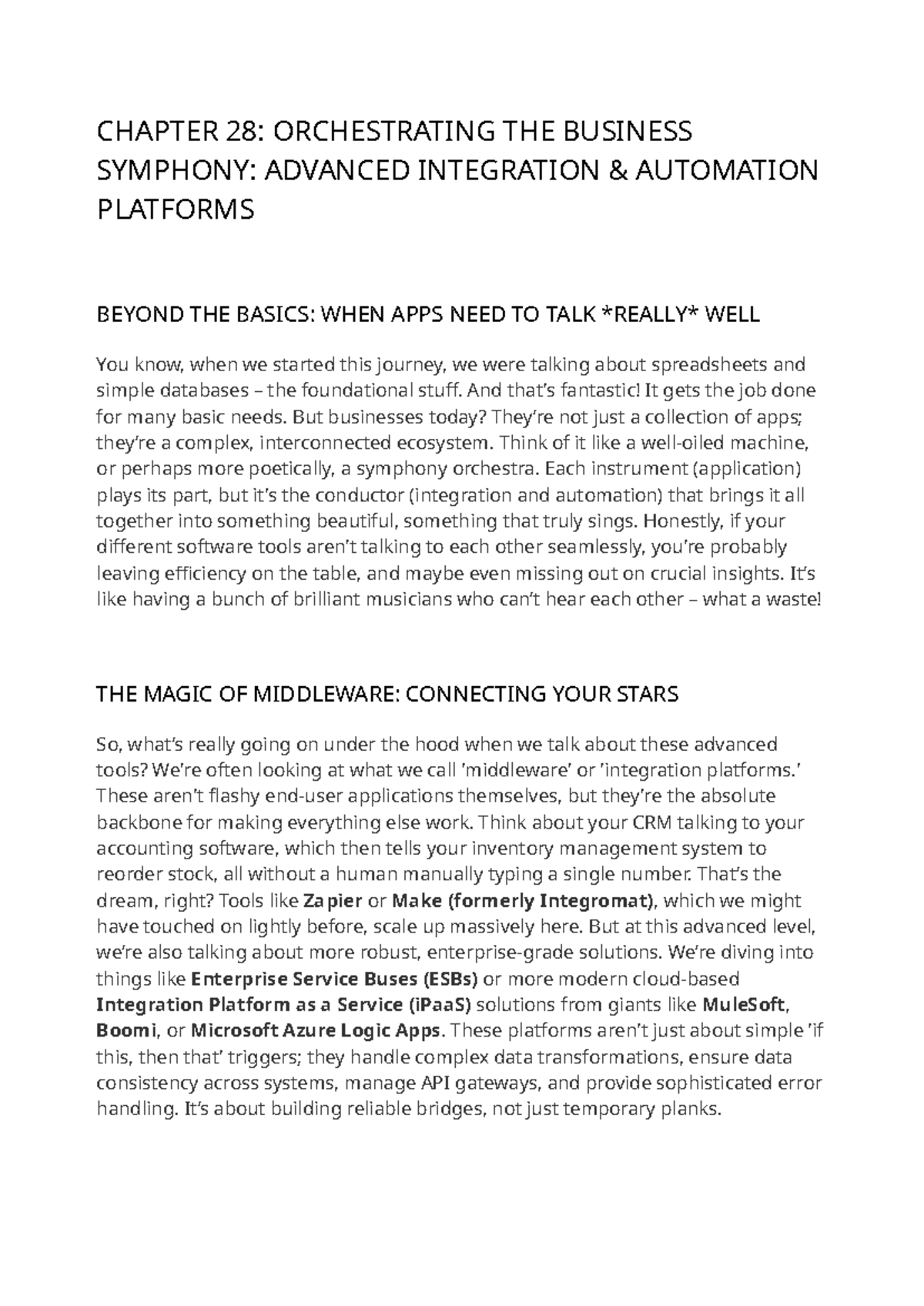 CHAPTER 28: ADVANCED INTEGRATION & AUTOMATION PLATFORMS IN BUSINESS ...