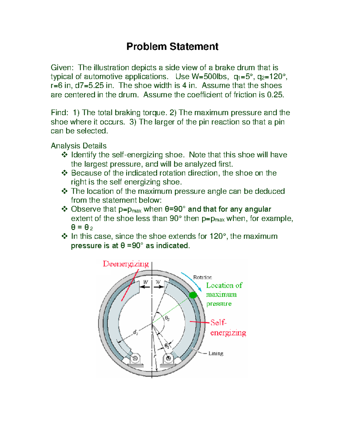 Internal Expanding Brake Problem Analysis for Engineering Mechanics ...
