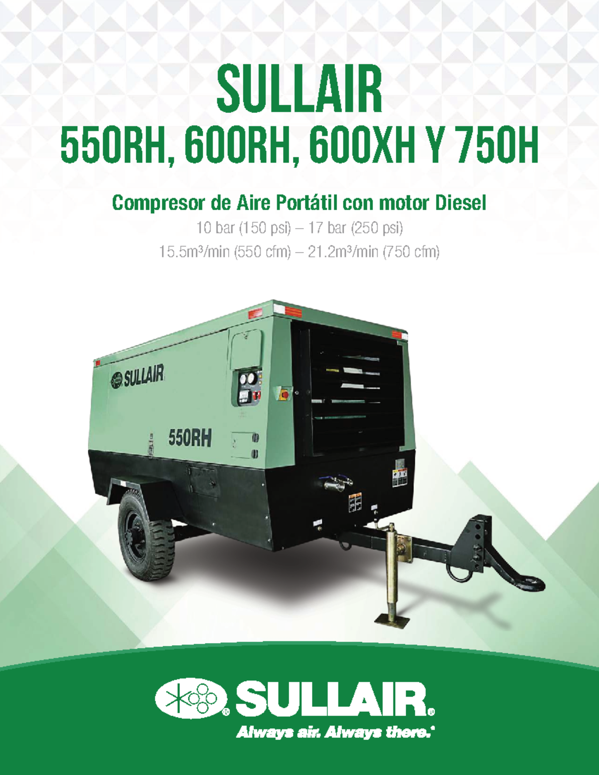 Brochure LIT Sullair 550RH - 750H Compresores Diesel 2018 - Studocu