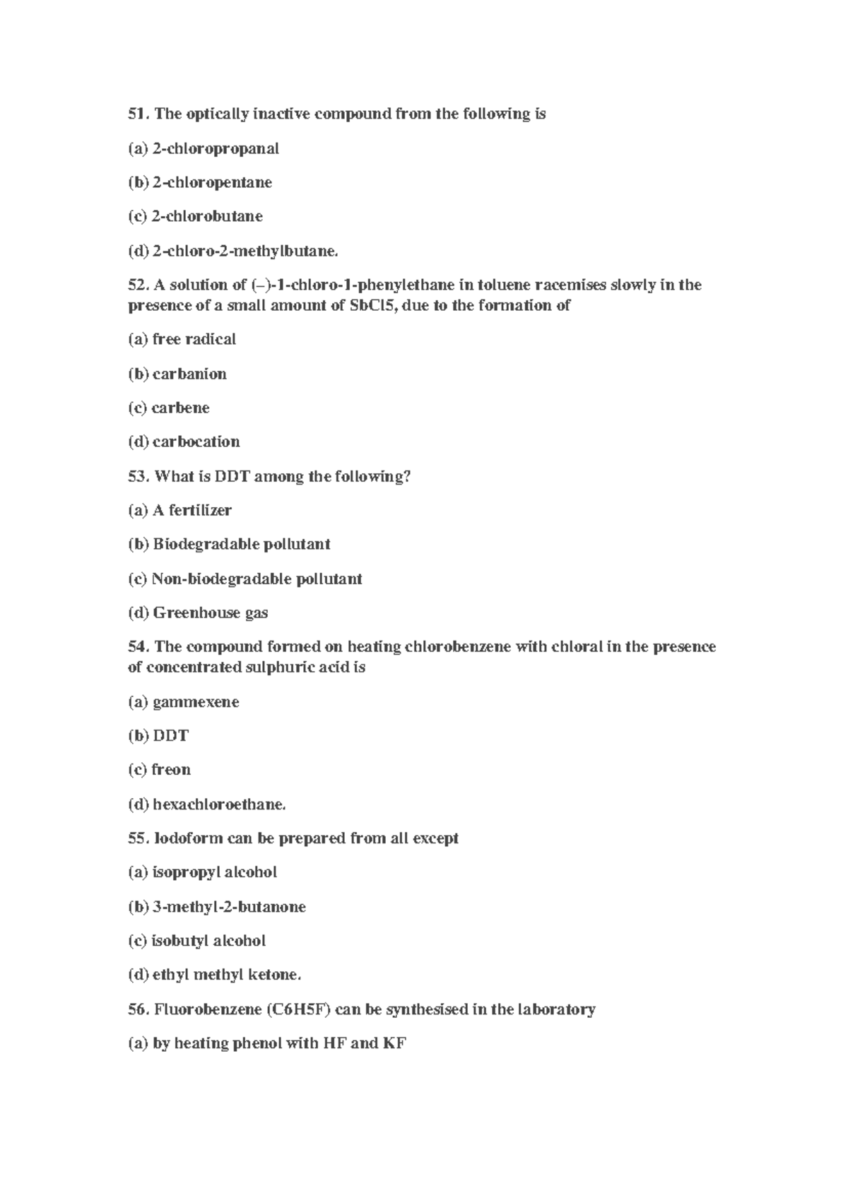 CHEM 51-100 Tutorial: Organic Chemistry Concepts and Reactions - Studocu