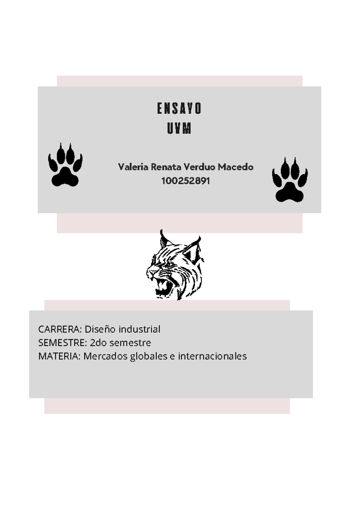 Ensayo uvm - ENSAYO UVM Valeria Renata Verduo Macedo 100252891 CARRERA: Diseño industrial ...