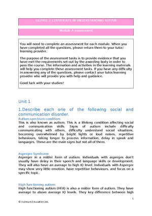 [Solved] Q9 Describe the following theories a Kanners autism theory 41 ...