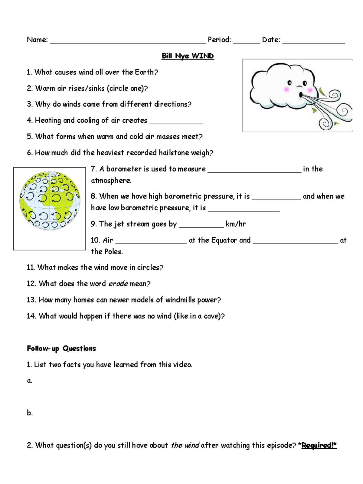 BN-Wind Worksheet: Understanding Wind Dynamics and Effects - Studocu