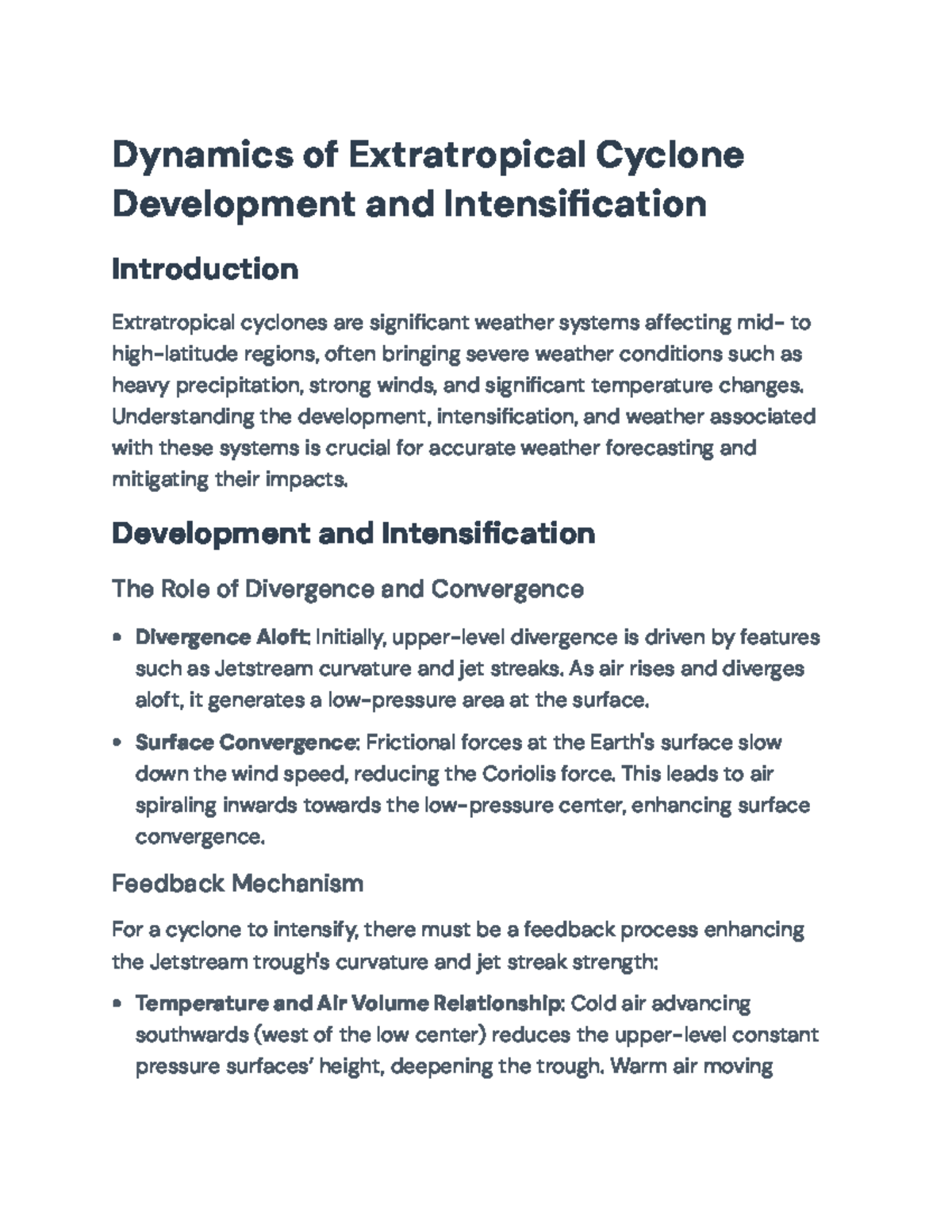 Dynamics of Extratropical Cyclones: Development & Weather Impacts - Studocu