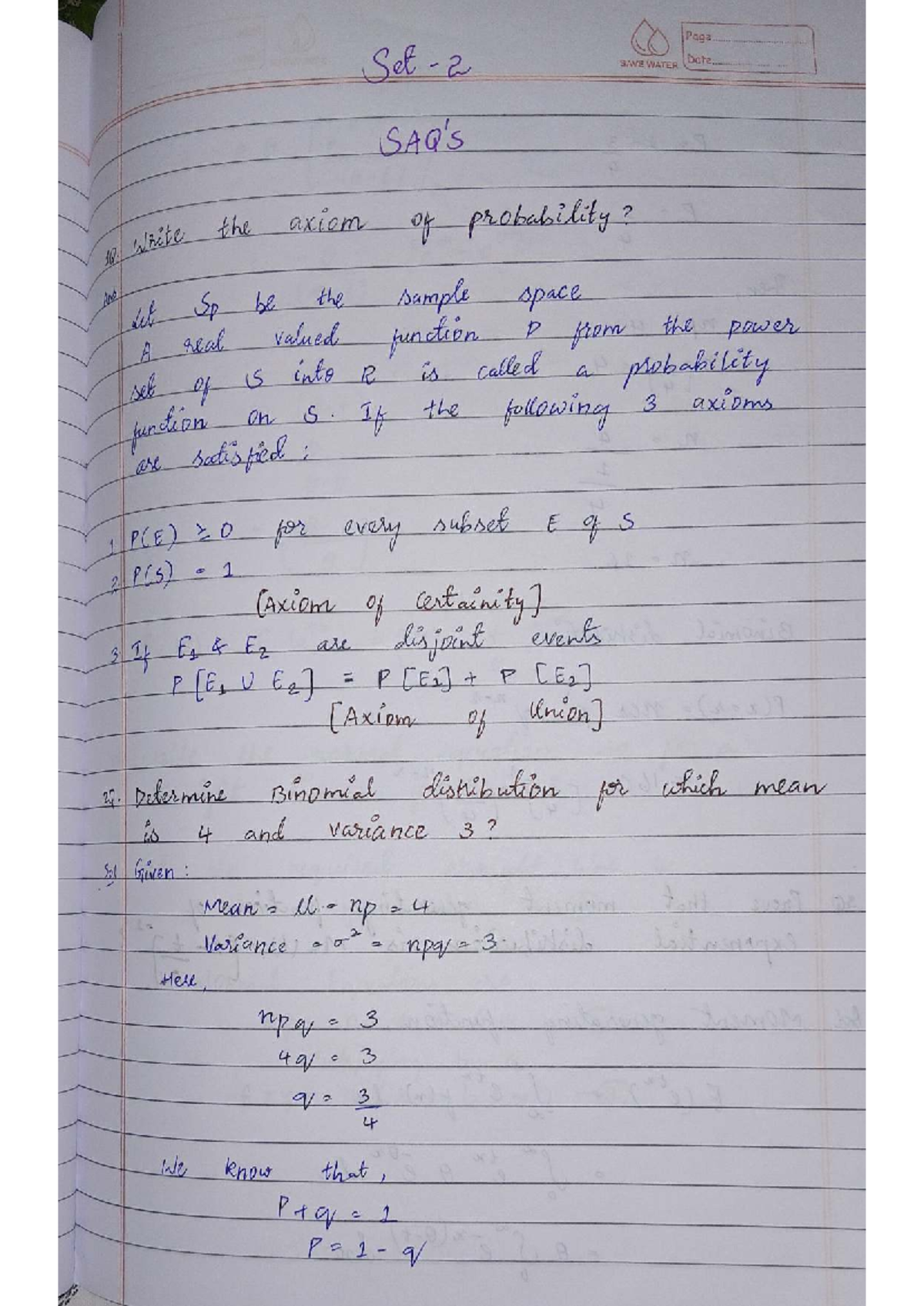 M3 Set 2 Solutions: Probability and Statistics Concepts - Studocu