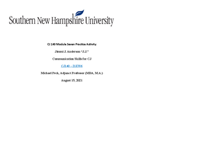 CJ 140 Module Three Practice Activity - J.J. Anderson - CJ 140 Module ...