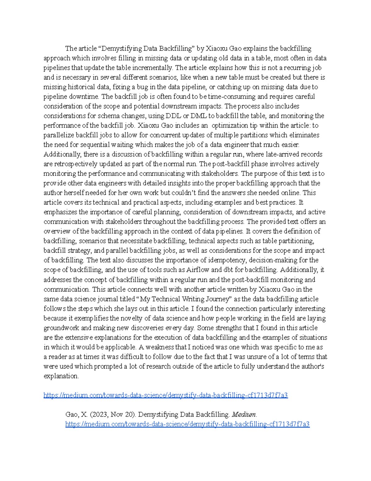 Data Science Assignment 1: Insights on Data Backfilling Techniques ...