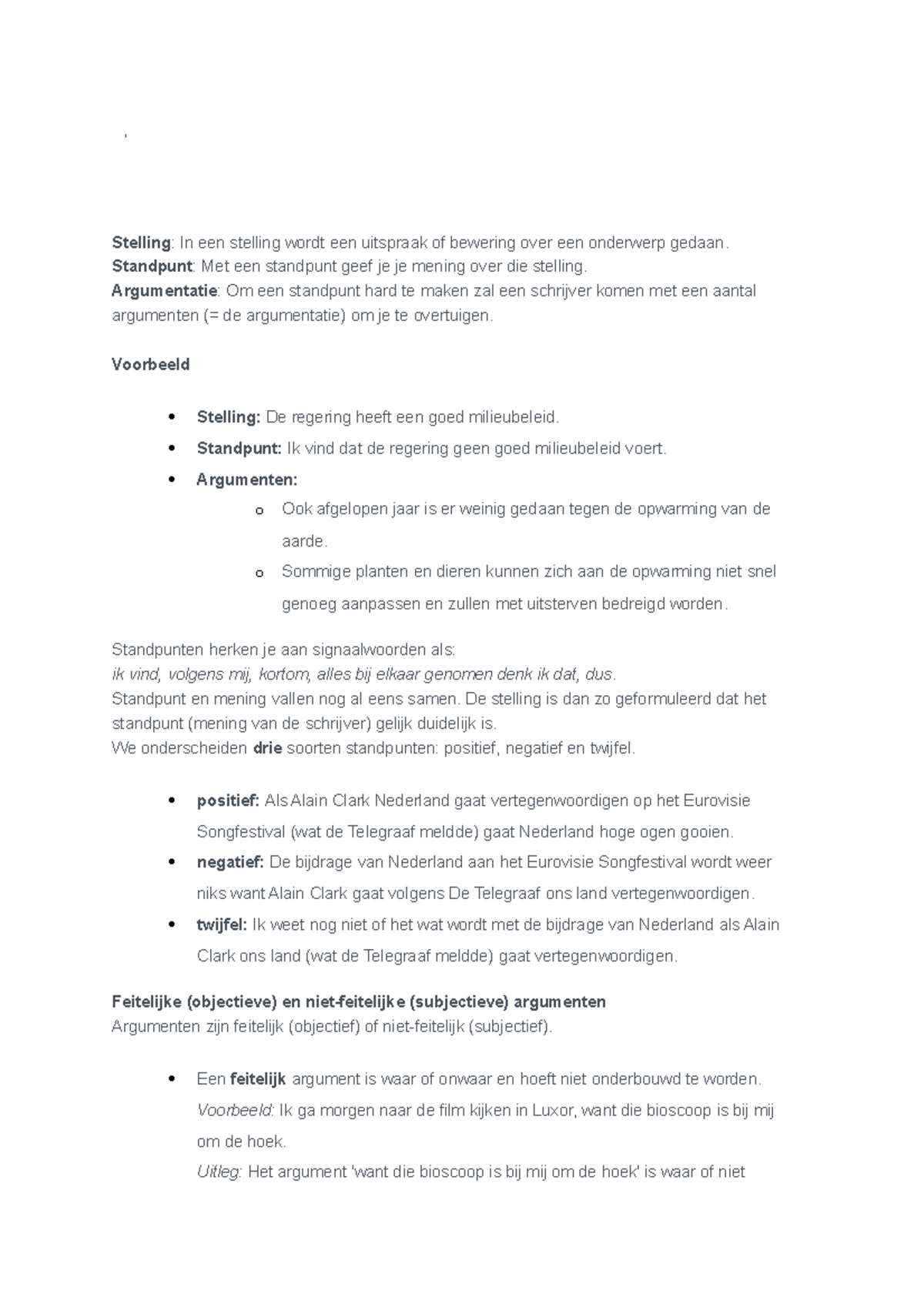 Argumenteren: Uitleg over Stellingen, Standpunten en ...