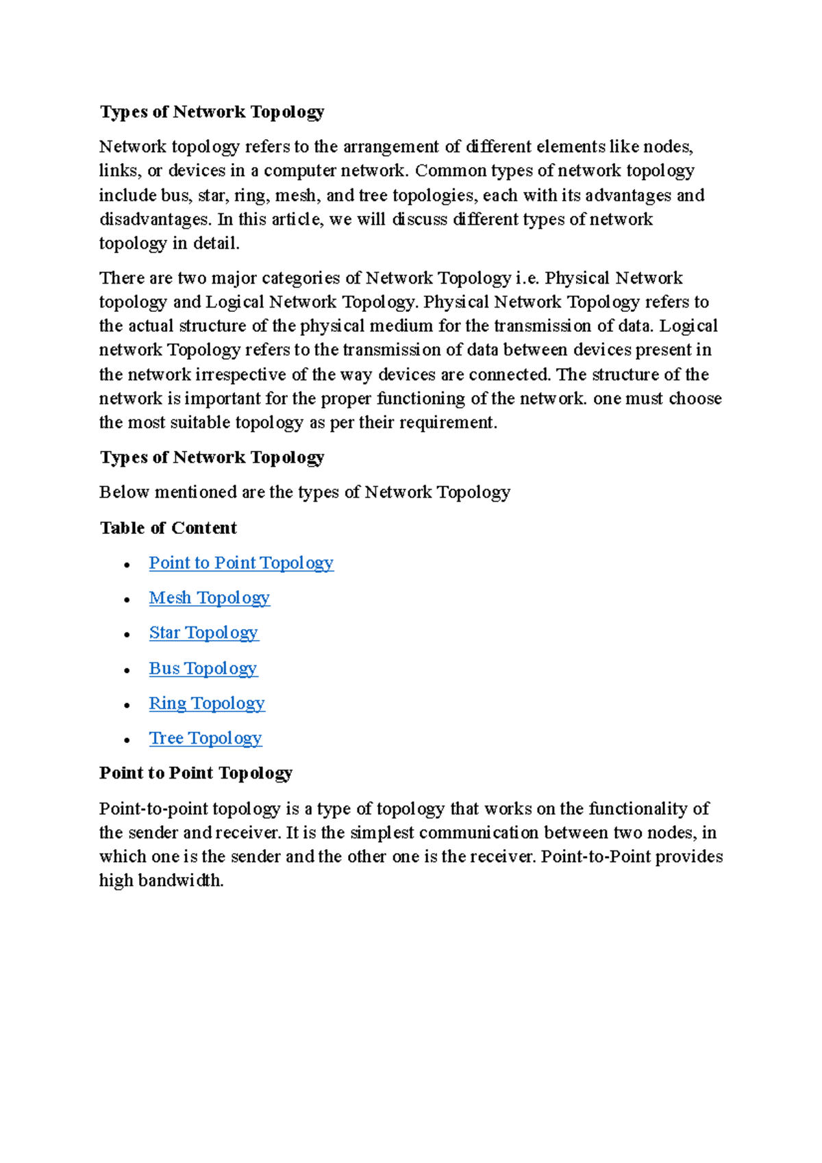 Types of Network Topology: A Comprehensive Overview - Studocu