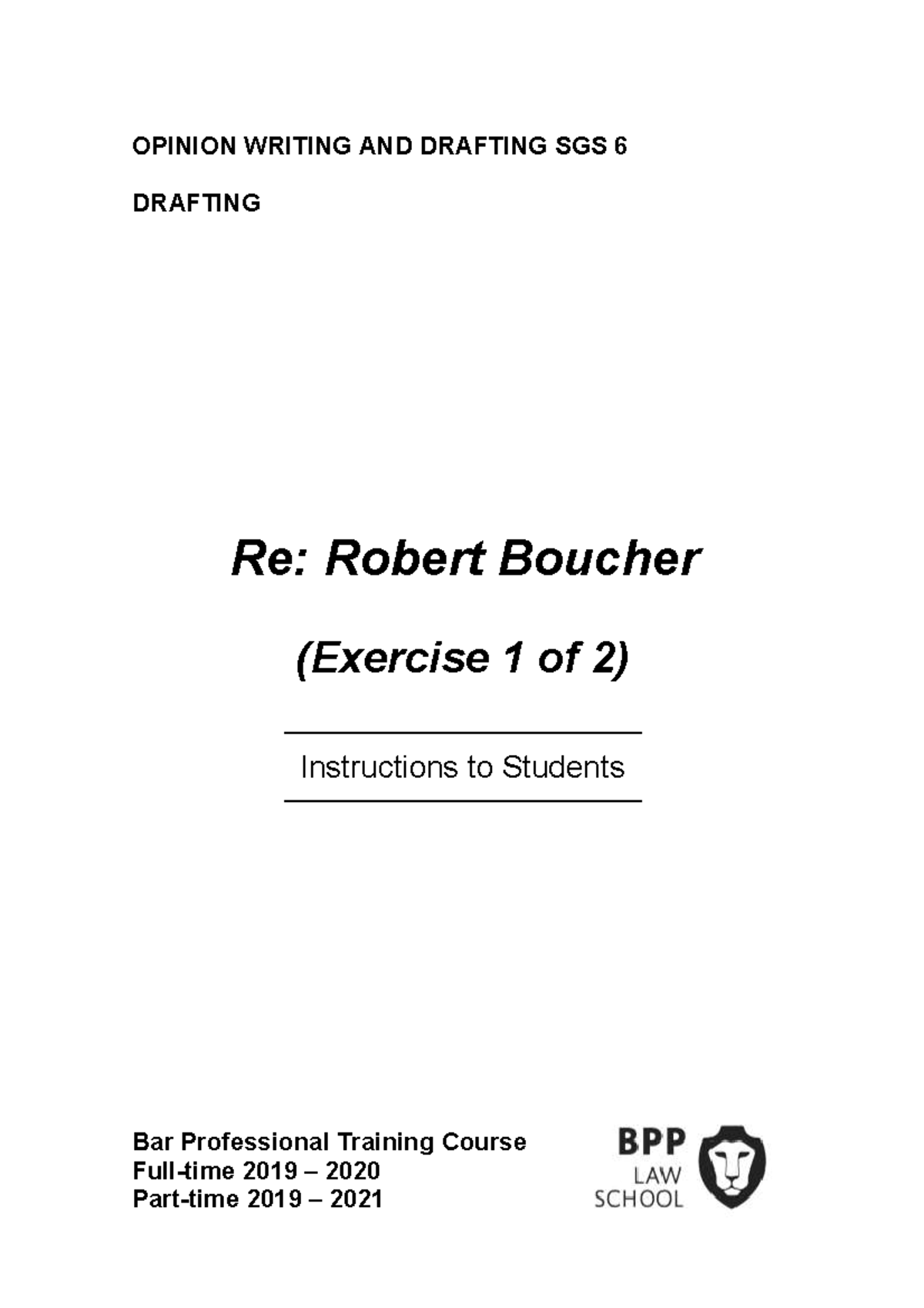 Drafting Excercixe Boucher - Bar Professional Training Course Full-time ...