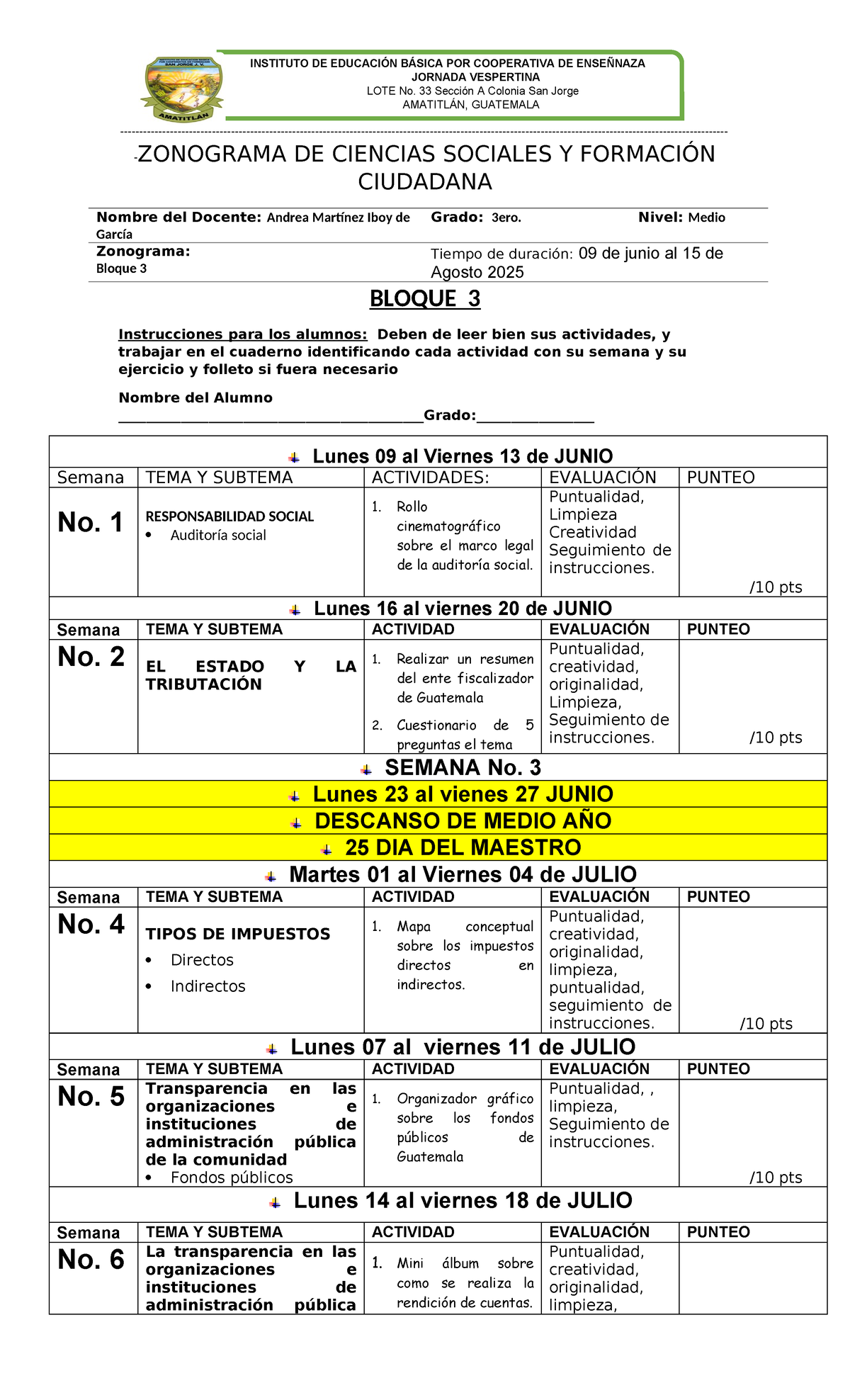 Zonograma de Ciencias Sociales 2DO - Bloque 3 (Junio - Agosto 2025) - Studocu