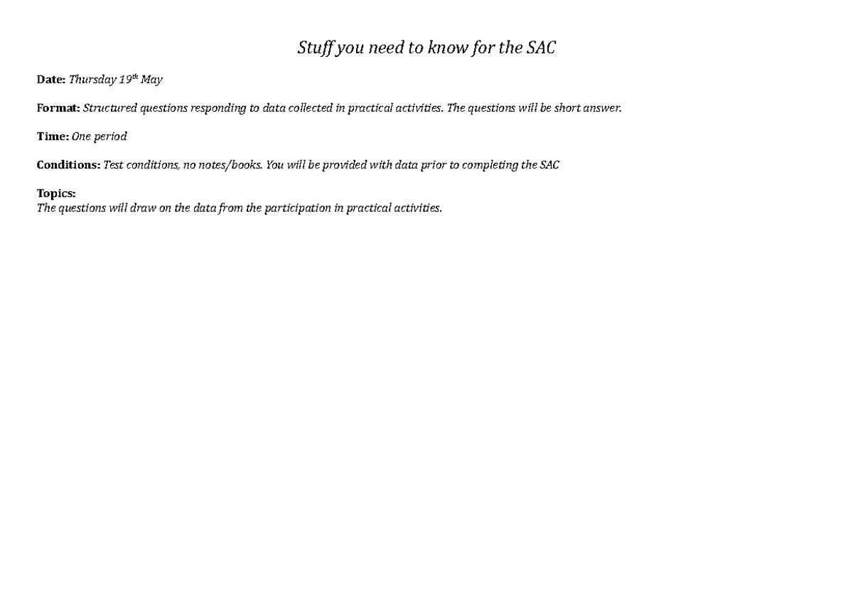 Indy Bootland - Stuff you need to know for the unit 3 AOS 2 SAC prac ...