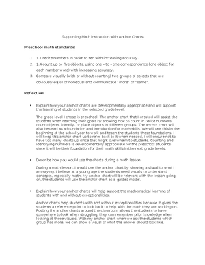 [Solved] Observe one math lesson in your mentor teachers classroom ...