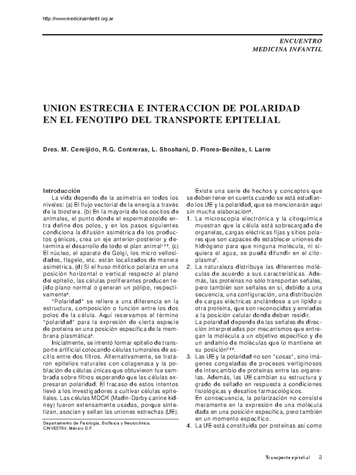 L-1 Uniones Estrechas y Polaridad en el Transporte Epitelial - Studocu