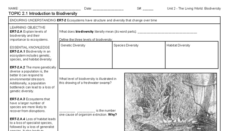 BATT APES Study Guide: Unit 2 - The Living World & Biodiversity - Studocu