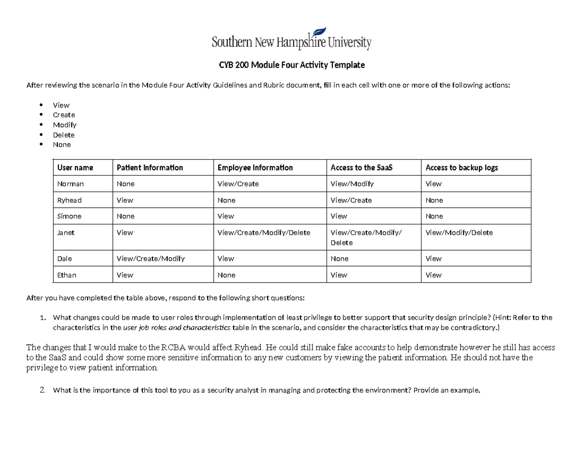 CYB-200 4-3 Nicholas Short - CYB 200 Module Four Activity Template ...