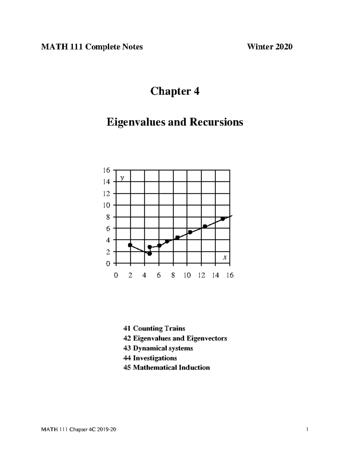 Chapter 4 - MATH 111 Complete Notes Winter 2020 Chapter 4 Eigenvalues ...