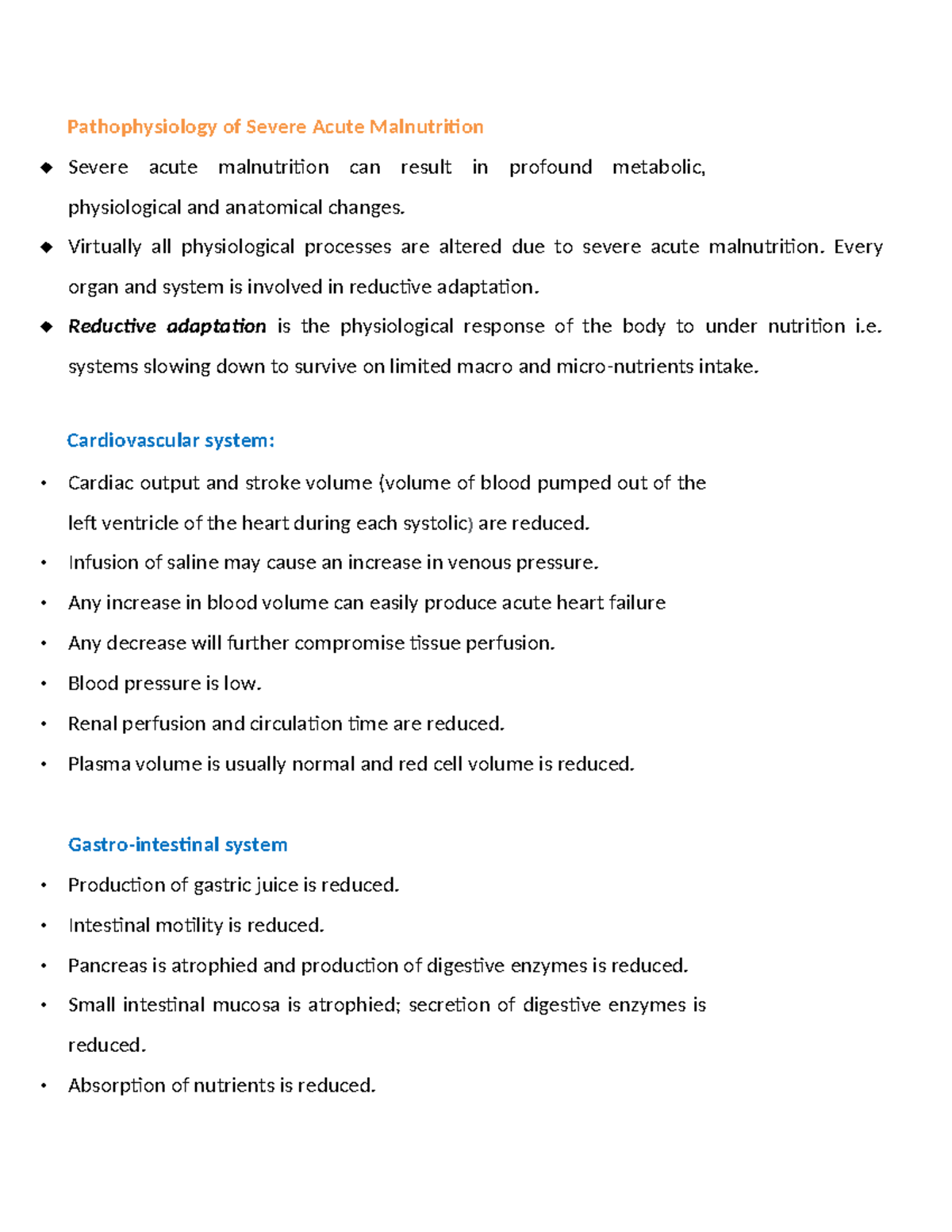 Pathophysiology and Management of Severe Acute Malnutrition (SAM) - Studocu