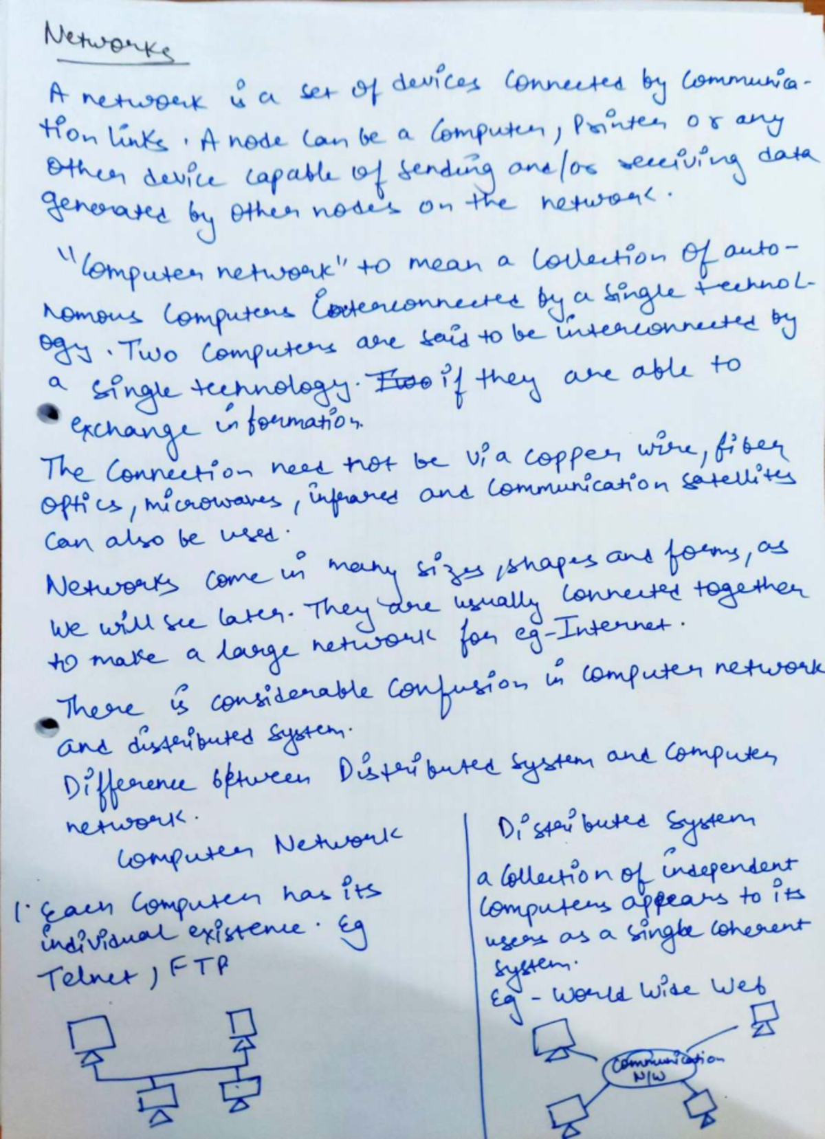 Unit 1: Computer Network Notes for Study - Studocu