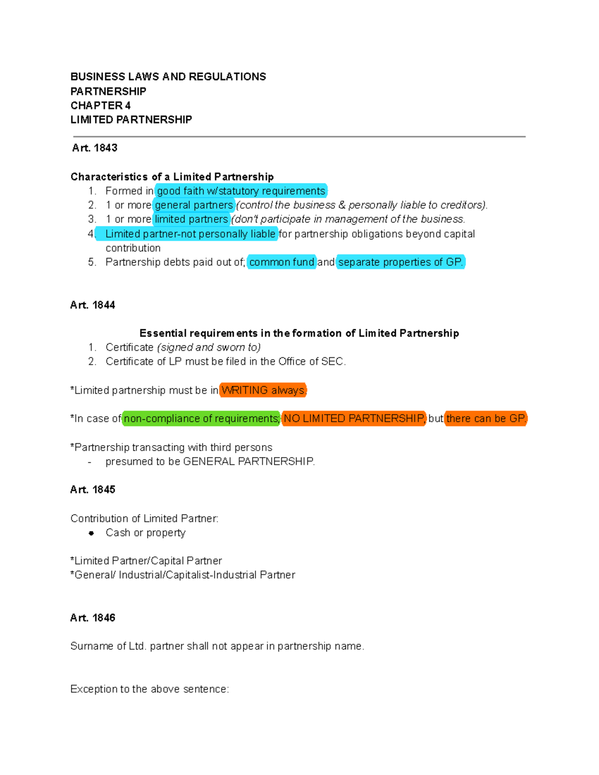 BLR-PC4: Chapter 4 - Understanding Limited Partnerships in Business Law ...