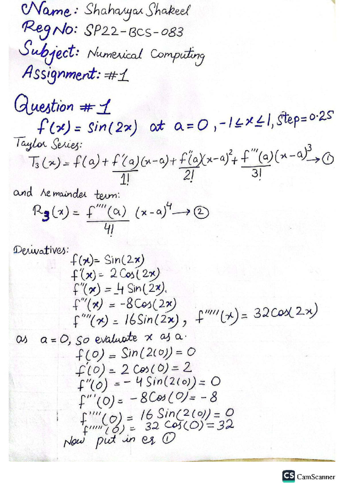 Sp22 BCS 083 NC Assignment 1: Numerical Computing Analysis - Studocu