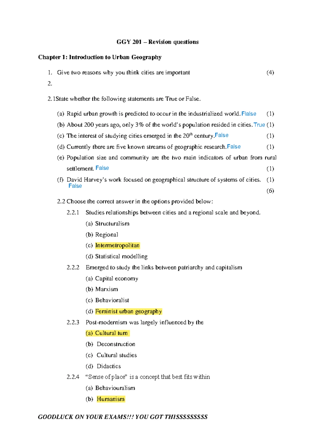 Geo Grade 12 Geography P1 Sept 2024 Memo Marking Guidelines - Studocu