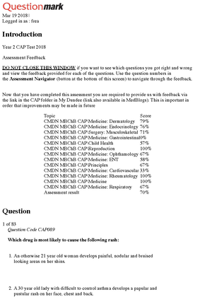 OSCE mark sheets - 3 rd – 5 th Year OSCE Notes and mock mark schemes ...