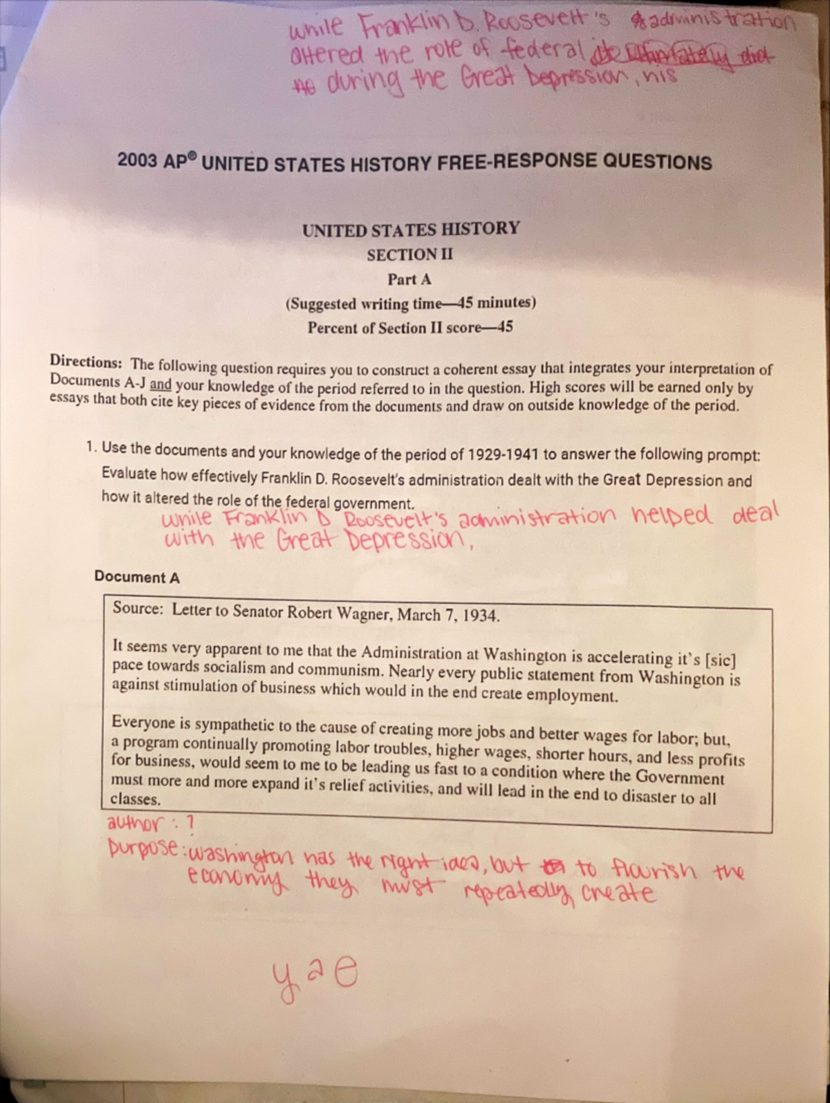 DBQ - Analyzing the Causes and Effects of the Great Depression - Studocu