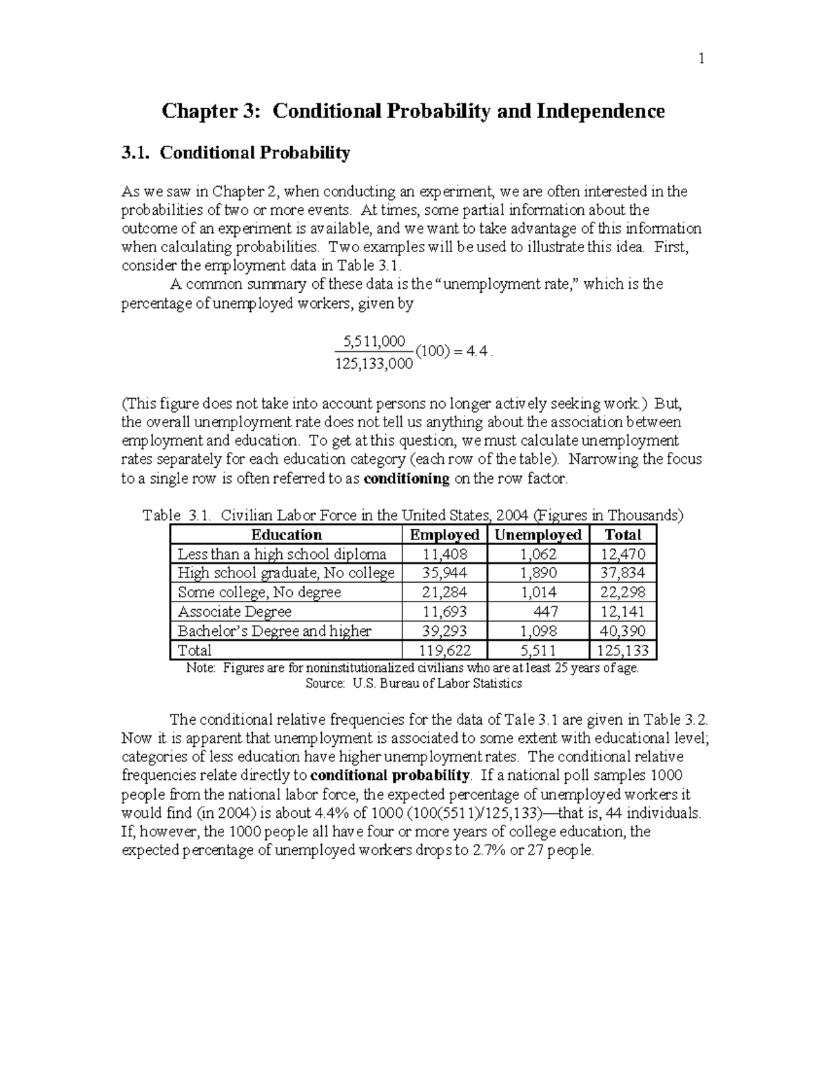 Probability Test - ECON3209 Assignment 1 - Chapter 3: Conditional ...