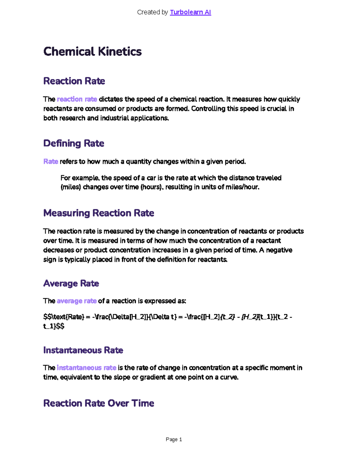 Chemical Kinetics (CHEM 101): Understanding Reaction Rates and ...