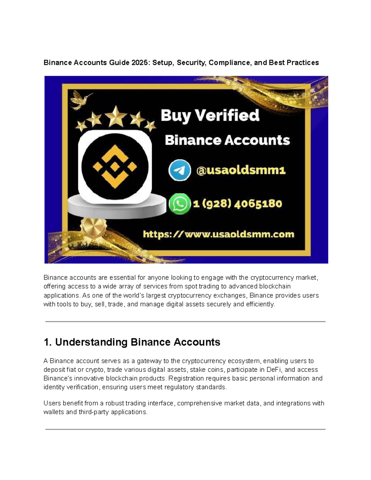 Binance Accounts Guide 2025: Setup, Security & Compliance Best ...