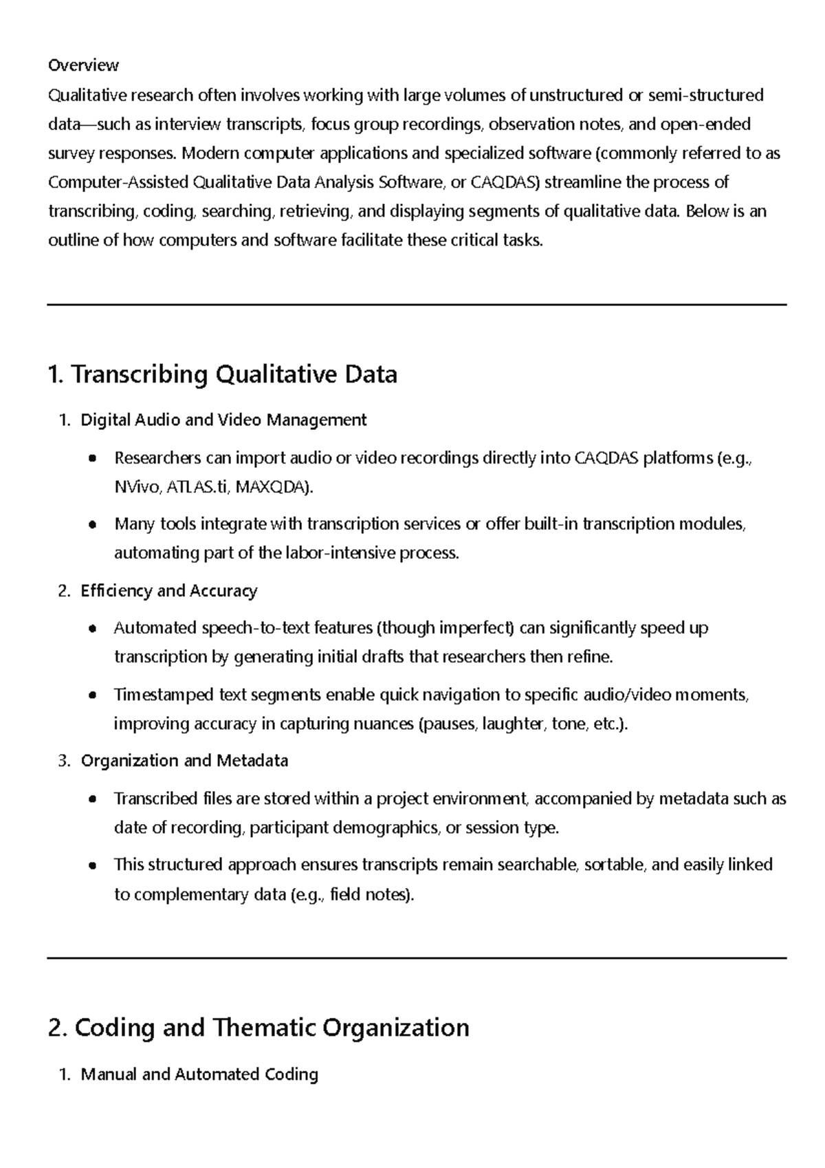 Application of CAQDAS in Qualitative Data Processing - Studocu