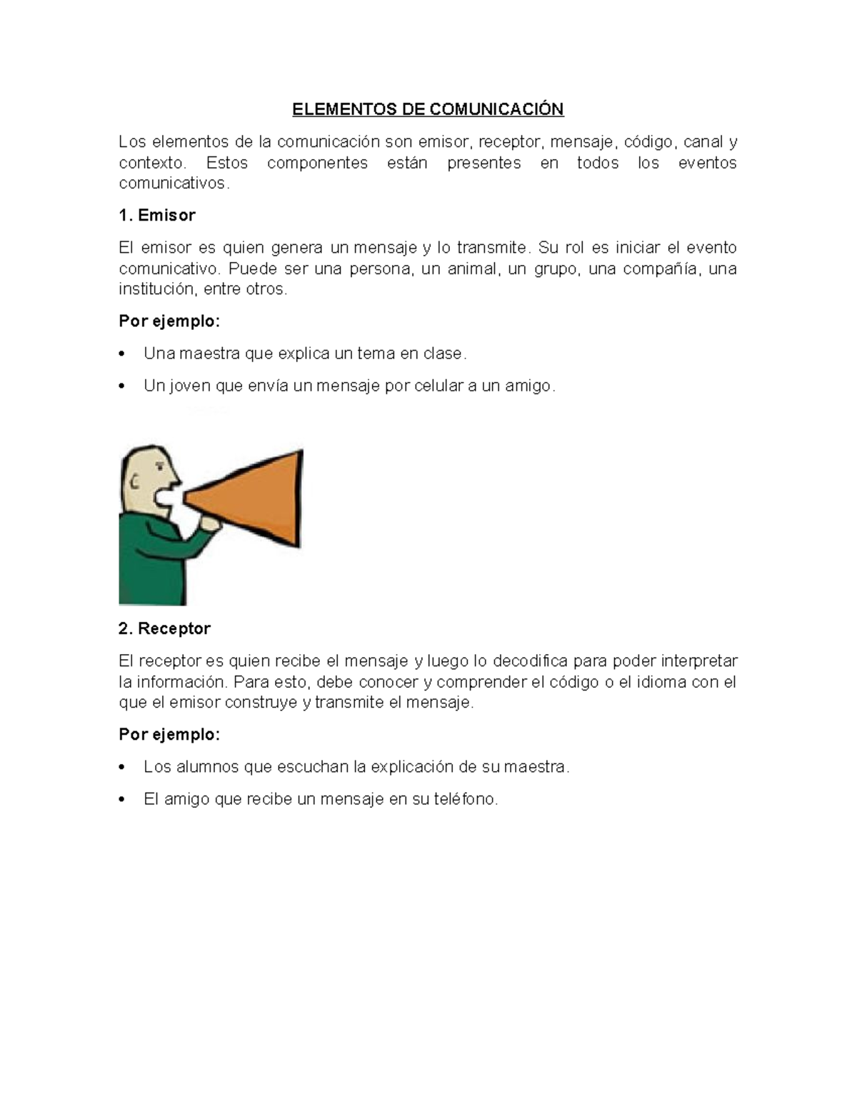 Elementos de Comunicación: Emisor, Receptor y Mensaje - Studocu