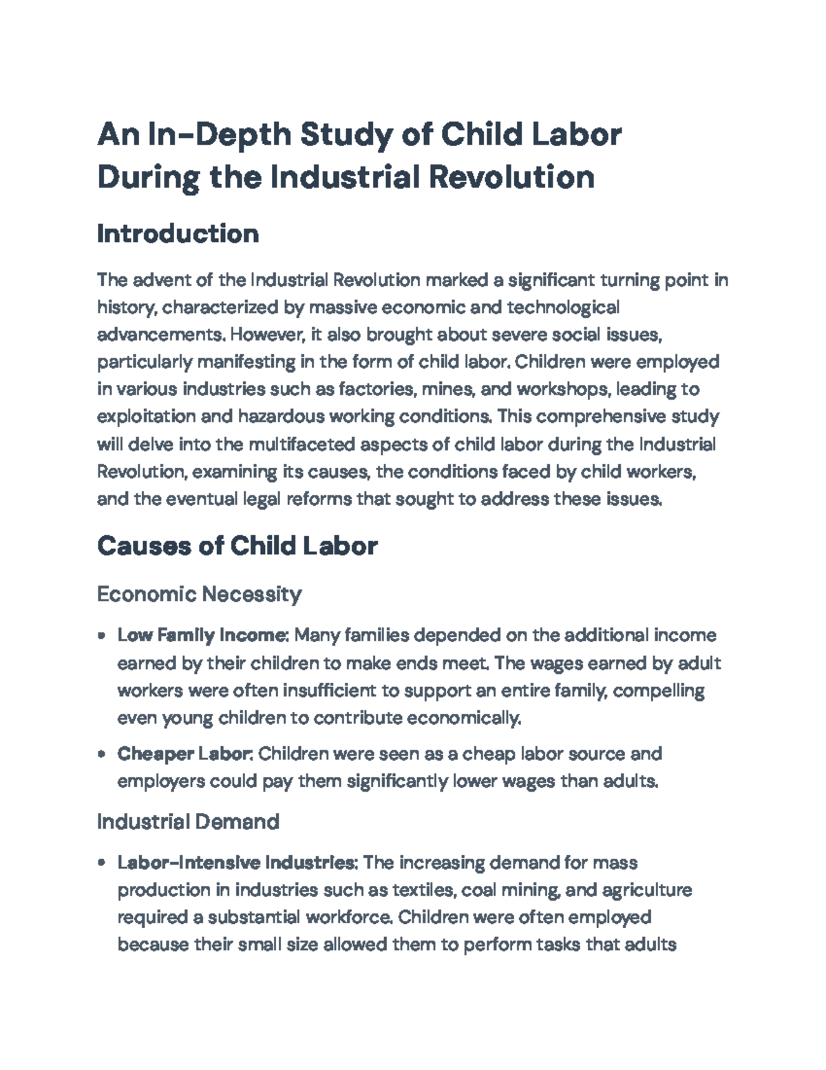 An In-Depth Study of Child Labor During the Industrial Revolution - An ...