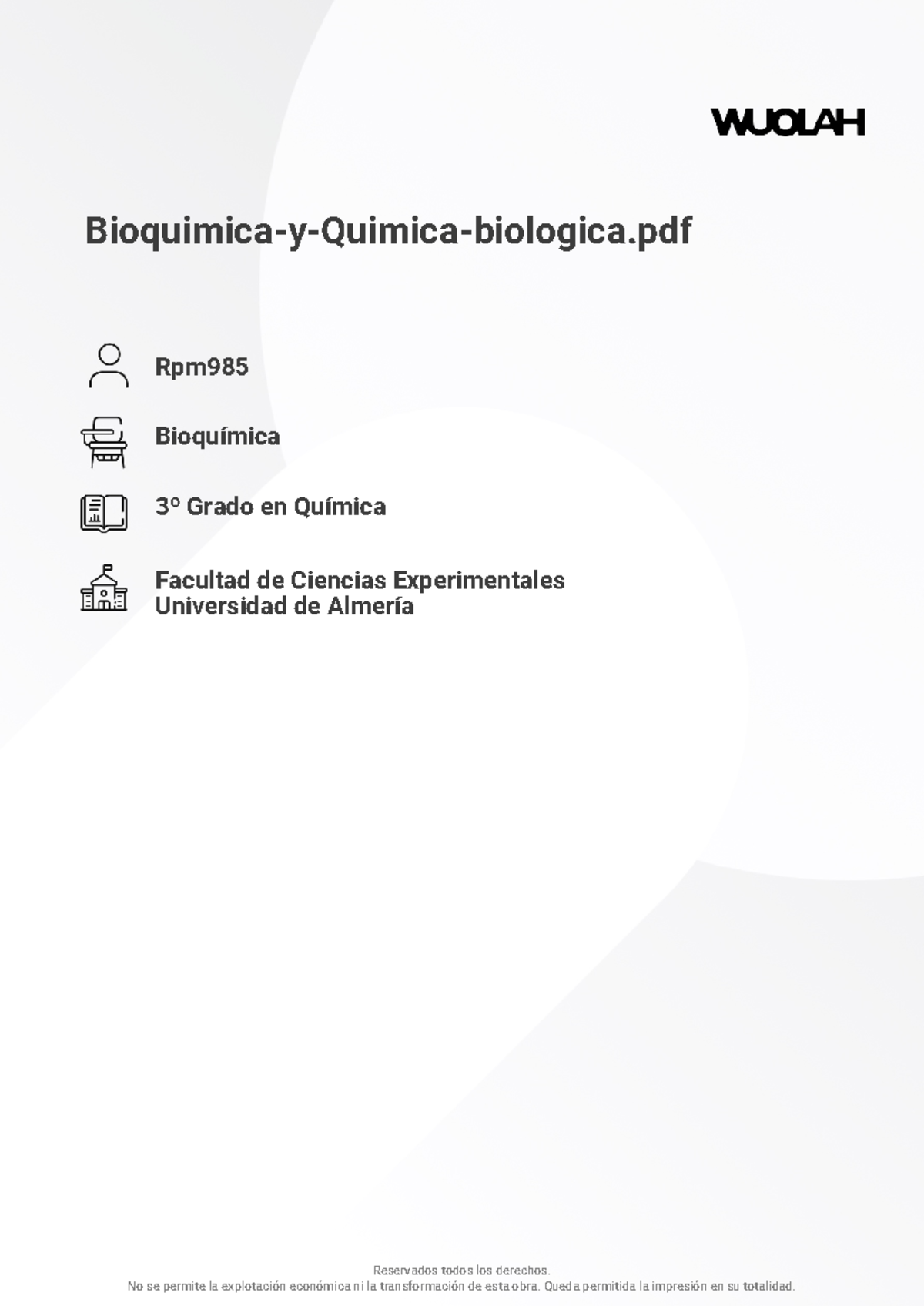 Rpm985 Bioquímica: Temas Completos para Exámenes 3º Grado - Studocu