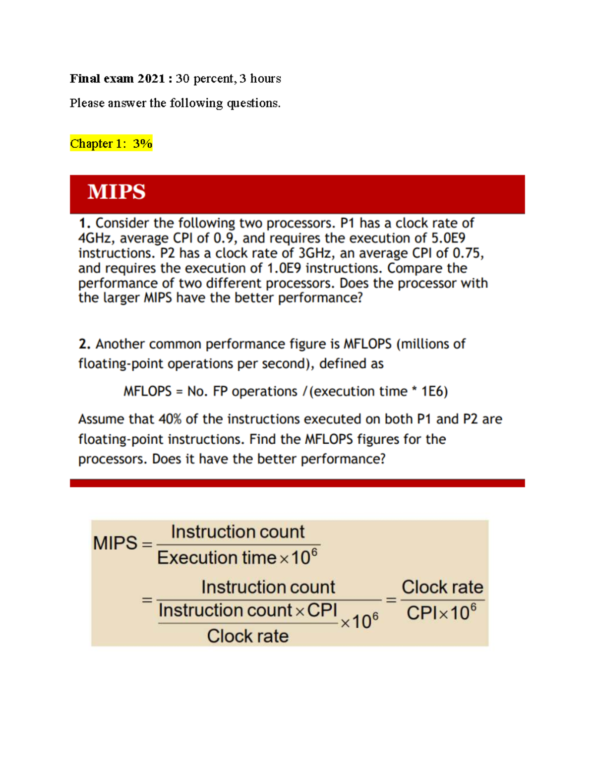 2021 - Final Exam Review: Assembly Language & Caches - Studocu