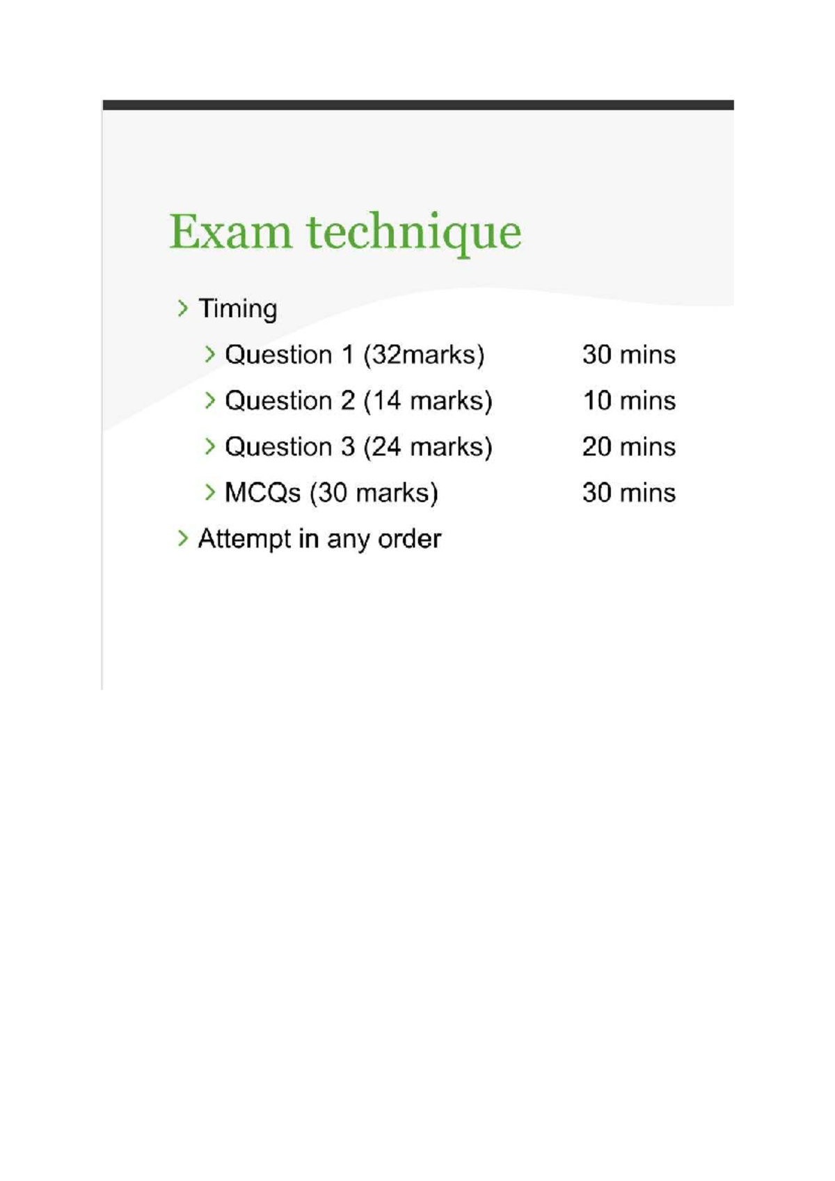 Exam Technique Guidelines for Effective Responses - Studocu