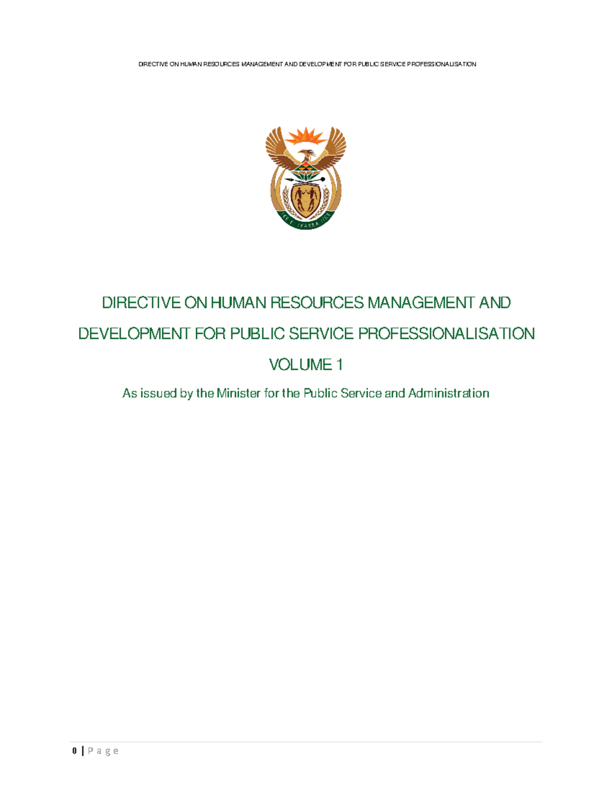 Directive on HR Mgt & Dev for Public Service Professionalisation - Studocu