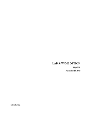 Report 1 208 - Vibrating Strings lab for physics 208 - Lab Report #1 ...