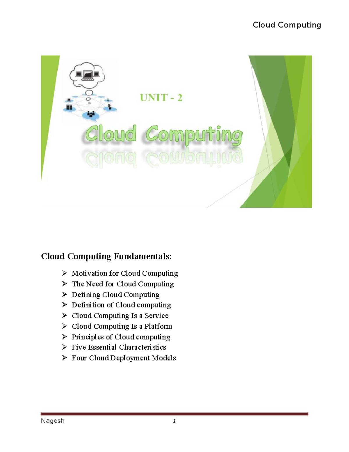 CC UNIT 2 WORD FILE - hii - Cloud Computing Fundamentals: Motivation ...