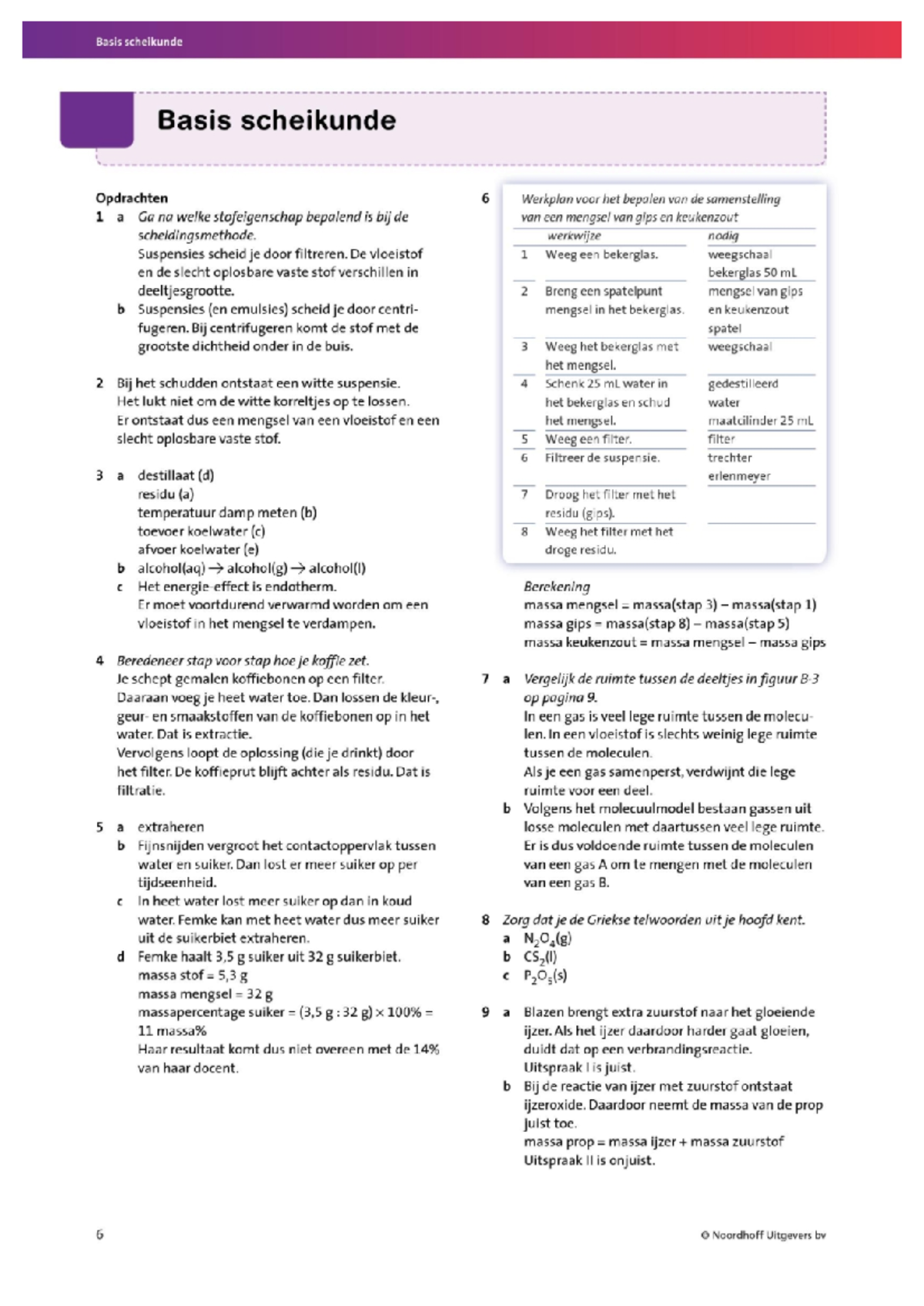 Basis Scheikunde - Opdrachten en Procesbeschrijvingen - Studeersnel