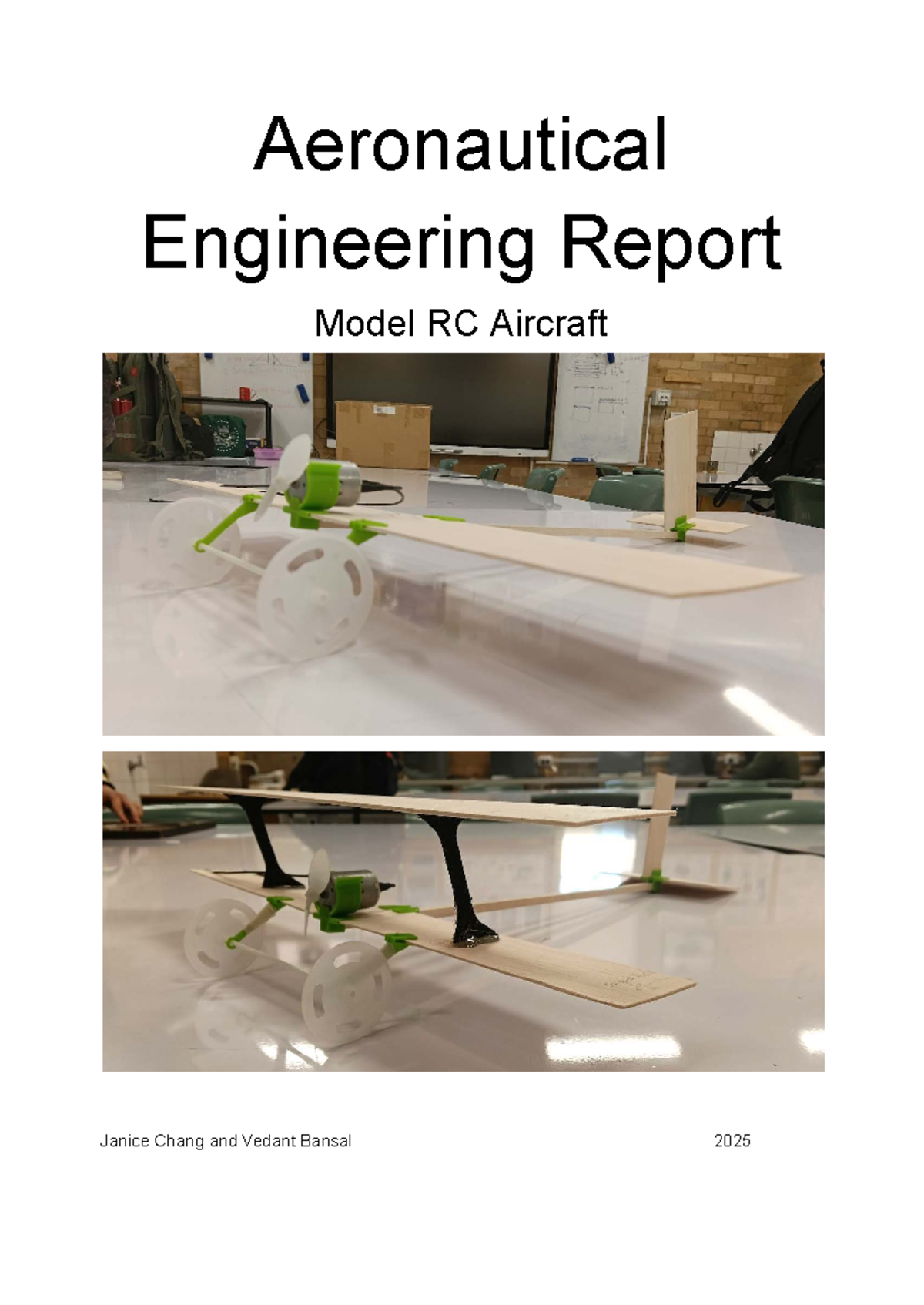Aeronautical Engineering Report: RC Aircraft Design & Analysis (ENGR ...