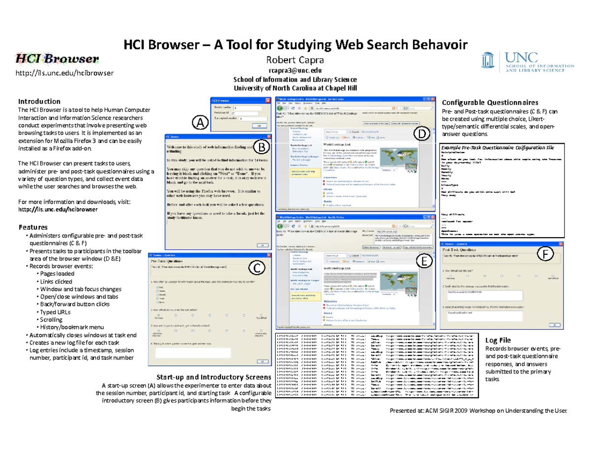 Uiir-poster - HCI - HCI Browser – A Tool for Studying Web Search ...